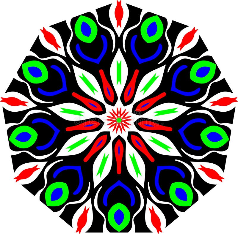 Mandala design with colors stock illustration. Illustration of design ...