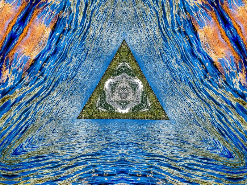 Triangle in the Water Mandala Stock Photo - Image of texture, blue ...