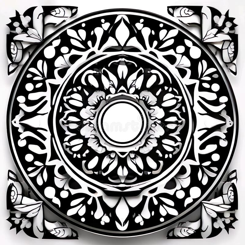 A Mandala Design Featuring Intricate Patterns Arranged in a Circular ...
