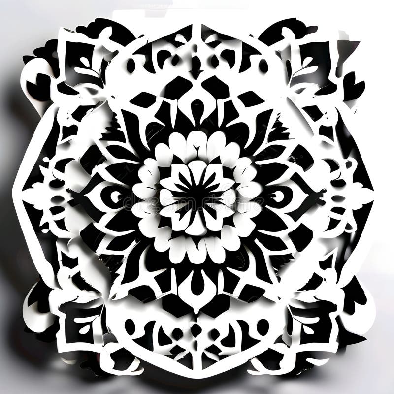 A Mandala Design Featuring Intricate Patterns Arranged in a Square ...