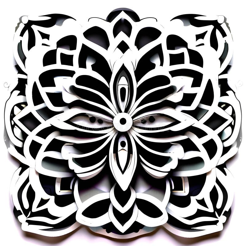 A Mandala Design Featuring Intricate Patterns Arranged in a Square ...