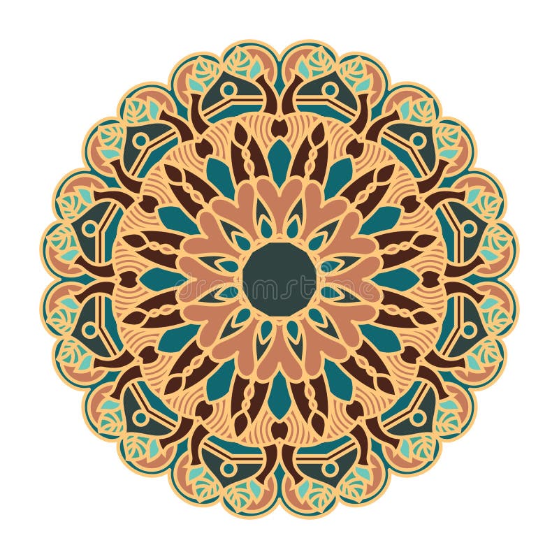 Mandala Design with Pretty Colors and Patterns Stock Vector ...