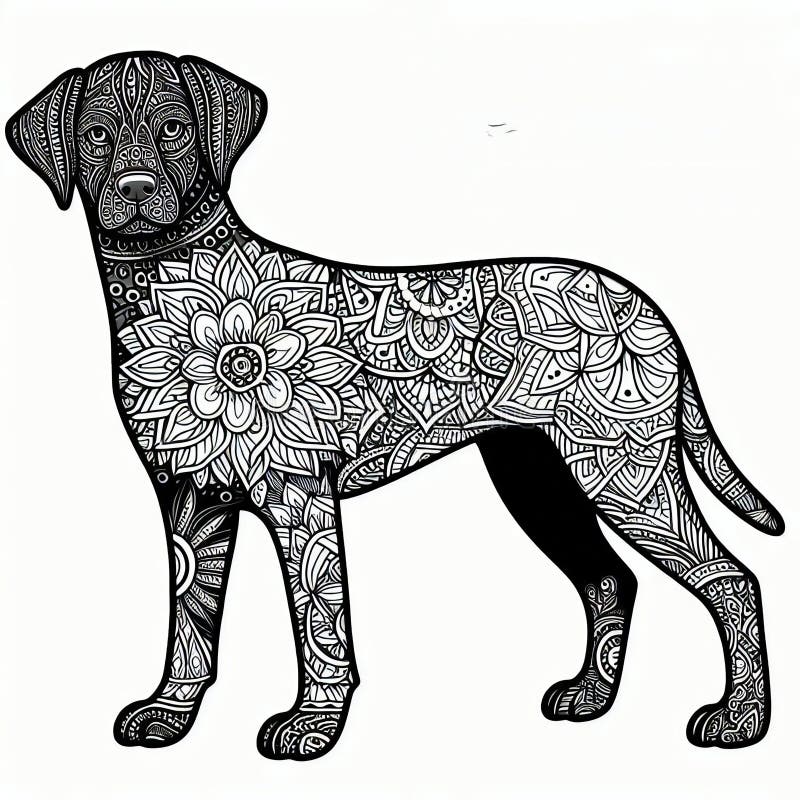Mandala dog stock illustration. Illustration of breed - 326648171