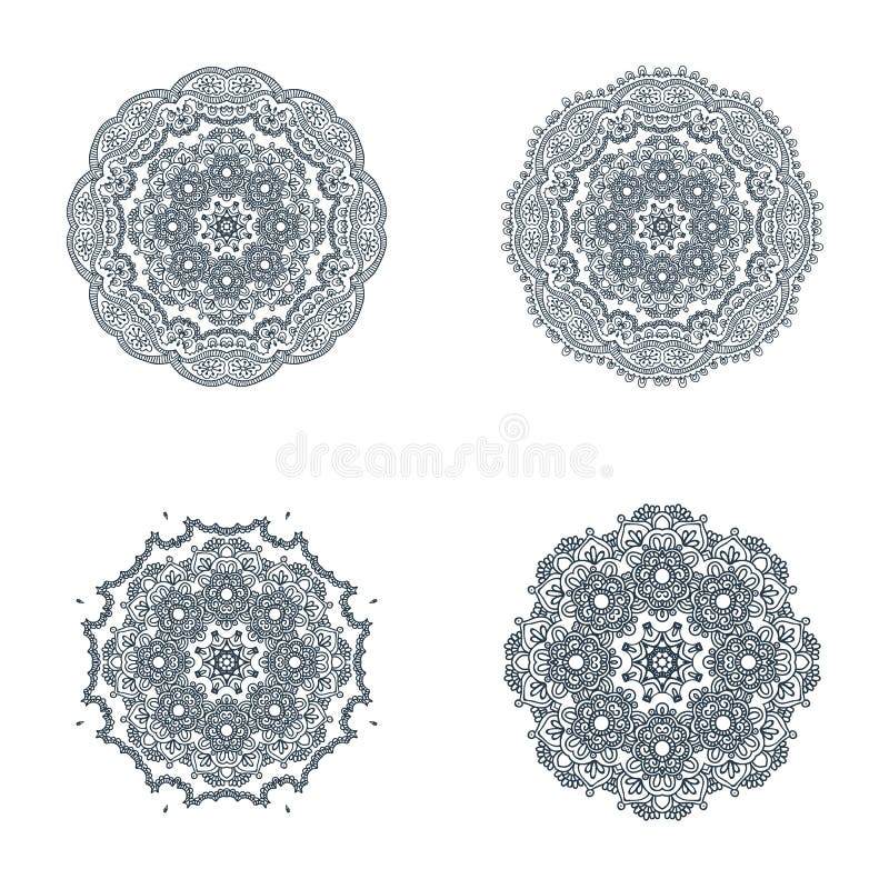 Mandala, East Ornament. Set of Illustration Stock Illustration ...