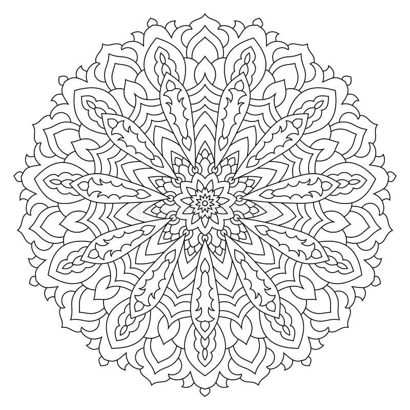 Mandala for Coloring Book, Circular Ethnic Ornament. Round Stock Vector ...