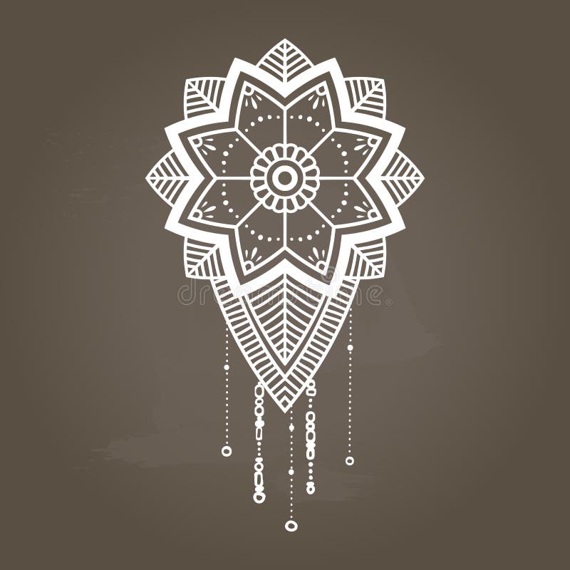 Mandala Floral Simples Vertical Branca Ilustração do Vetor - Ilustração ...