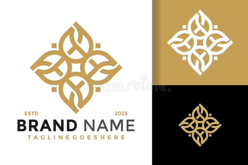 Mandala Florish Logo Design Vector Symbol Icon Illustration Stock ...