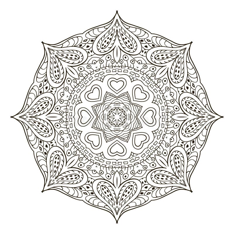 Mandala Flower. Doodle Ornament Stock Vector - Illustration of henna ...
