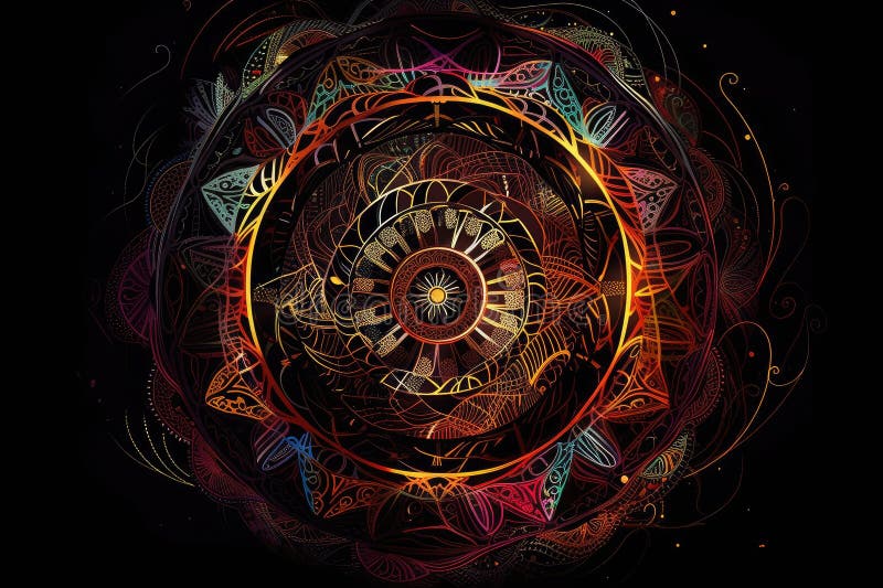 A Mandala with Flowing Lines, Representing the Cycle of Life Stock ...