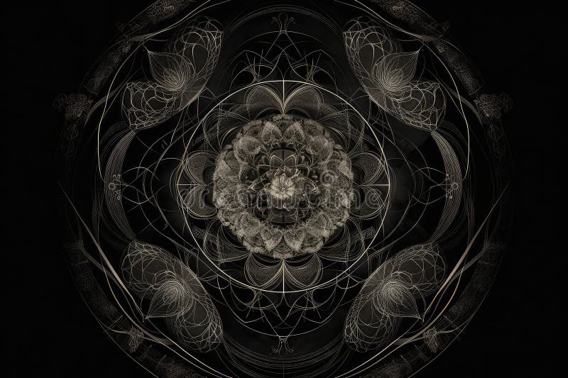 A Mandala with Flowing Lines, Representing the Cycle of Life Stock ...