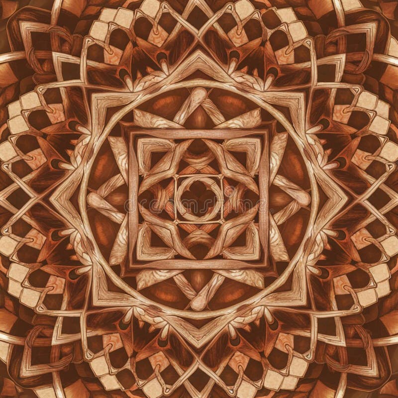 Mandala with a Focus on Repeating Square and Triangular Motifs Stock ...