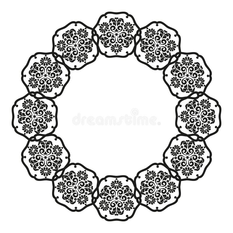Mandala Frame.for the Design of Frames Stock Vector - Illustration of ...