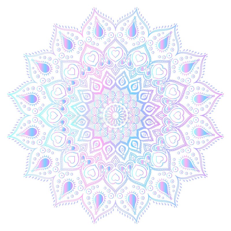 Mandala - Freehand Drawing. Vector Illustration. Gradient Stock Vector ...