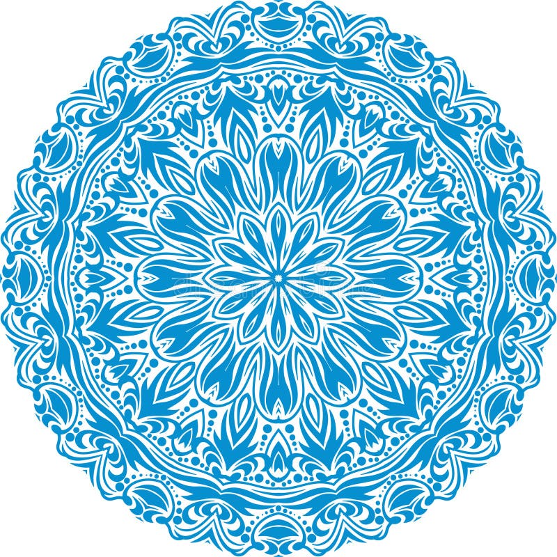 Blue Color Mandala Pattern.Floral Circular Pattern Design.Floral ...