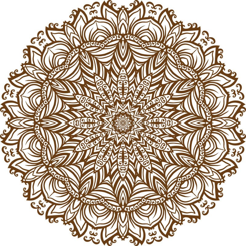 Deep Brown Color Mandala in a White Background.Lace Pattern Design ...