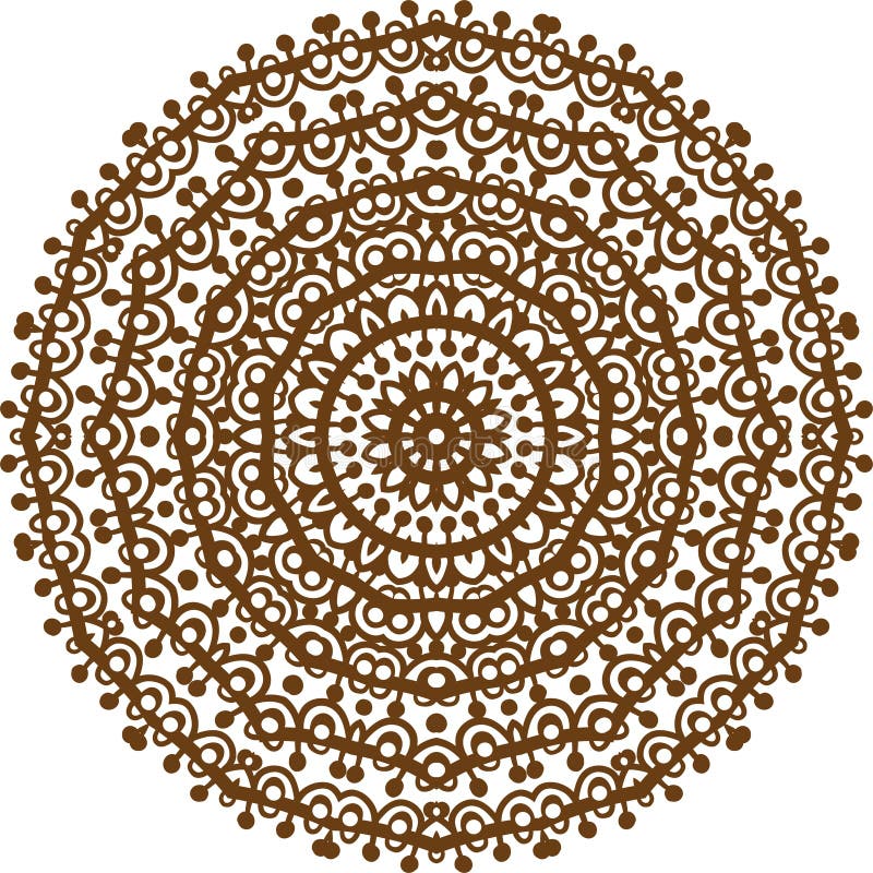Deep Brown Color Mandala in a White Background.Lace Pattern Design ...