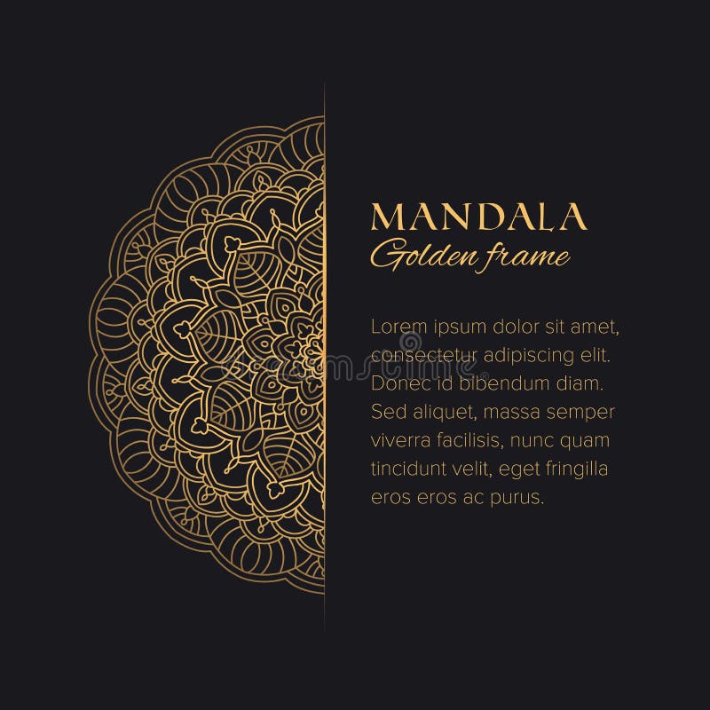 Mandala Vector Decorative Border with Sample Text. Luxury Template with ...