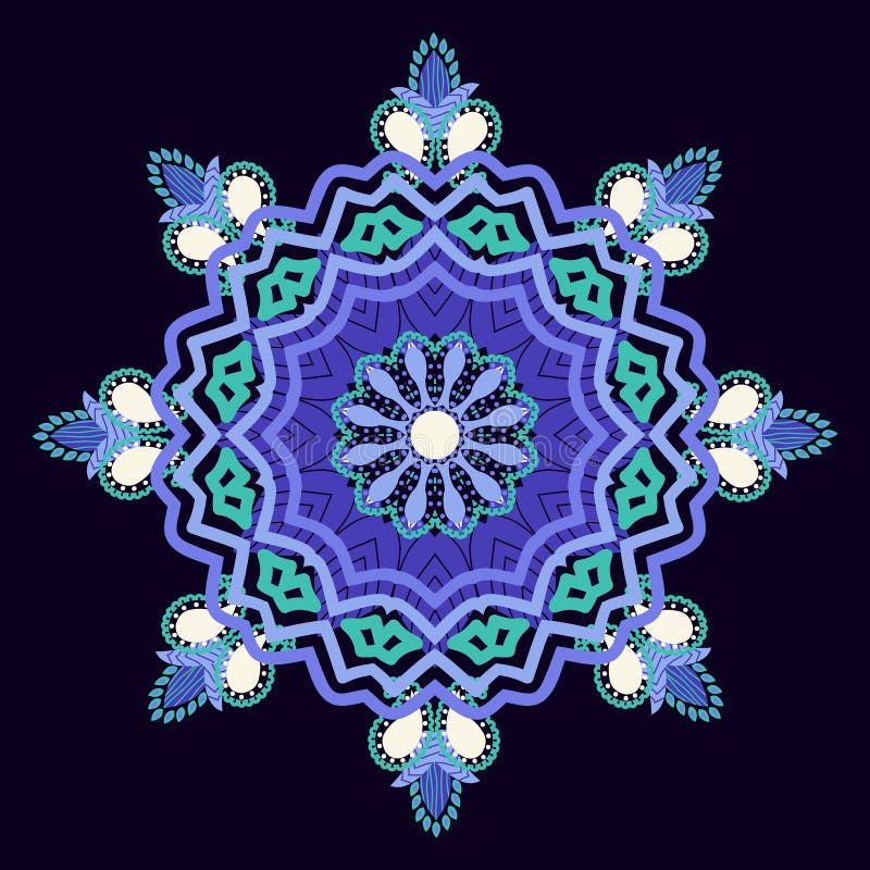 Mandala Hand-drawn Patterns Round Ornament. Stock Vector - Illustration ...