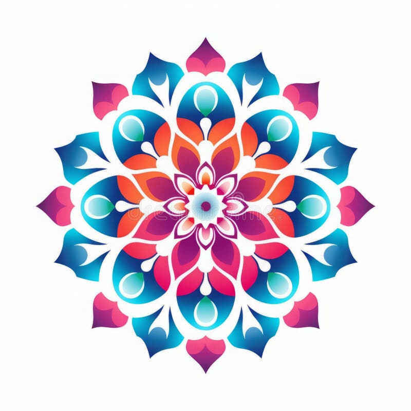 Minimalistic Mandalas Icon on White Background Pattern Stock ...