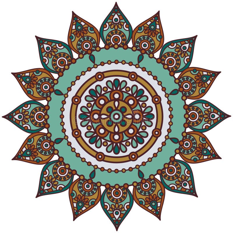 Mandala indiana ilustração do vetor. Ilustração de redondo - 61570262