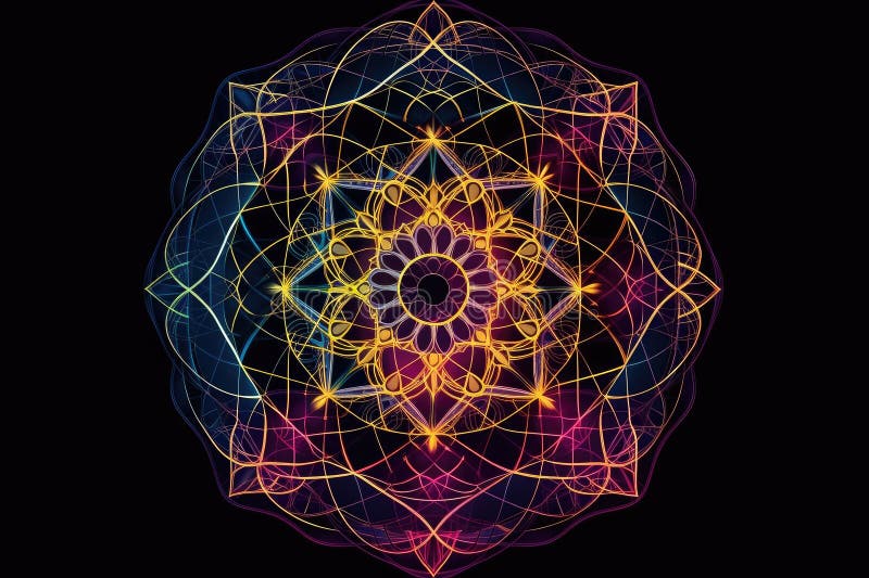 Mandala of Interconnected Sacred Geometry Shapes and Patterns Stock ...