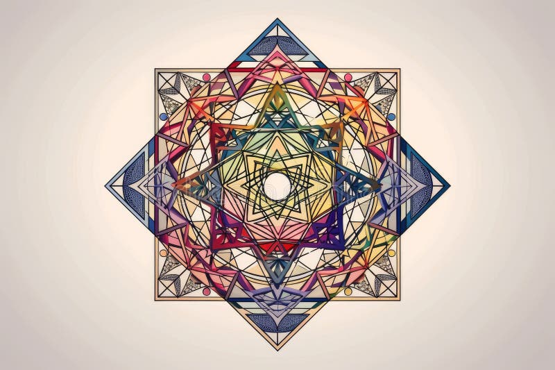 Mandala of Interlocking Triangles in Sacred Geometry Design Stock ...