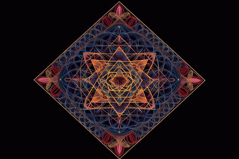 Mandala of Interlocking Triangles in Sacred Geometry Design Stock ...