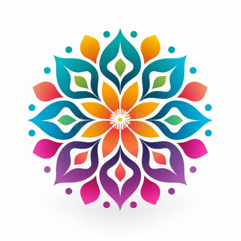Minimalistic Mandalas Icon on White Background Pattern Design Stock ...