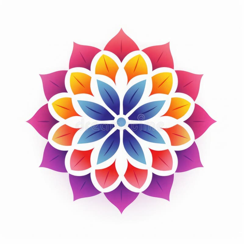 Minimalistic Mandalas Icon on White Background Pattern Design Stock ...