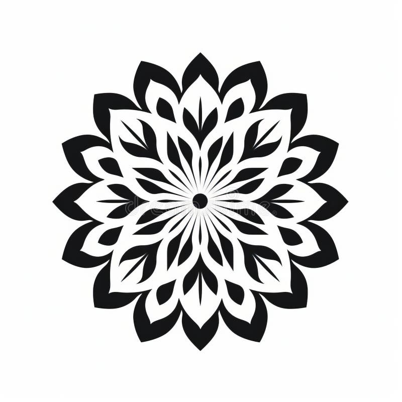 Minimalistic Mandalas Icon on White Background Pattern Design Stock ...