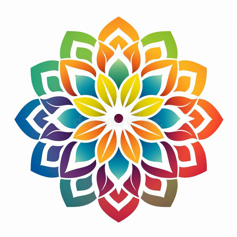 Minimalistic Mandalas Icon on a White Background Pattern Stock ...