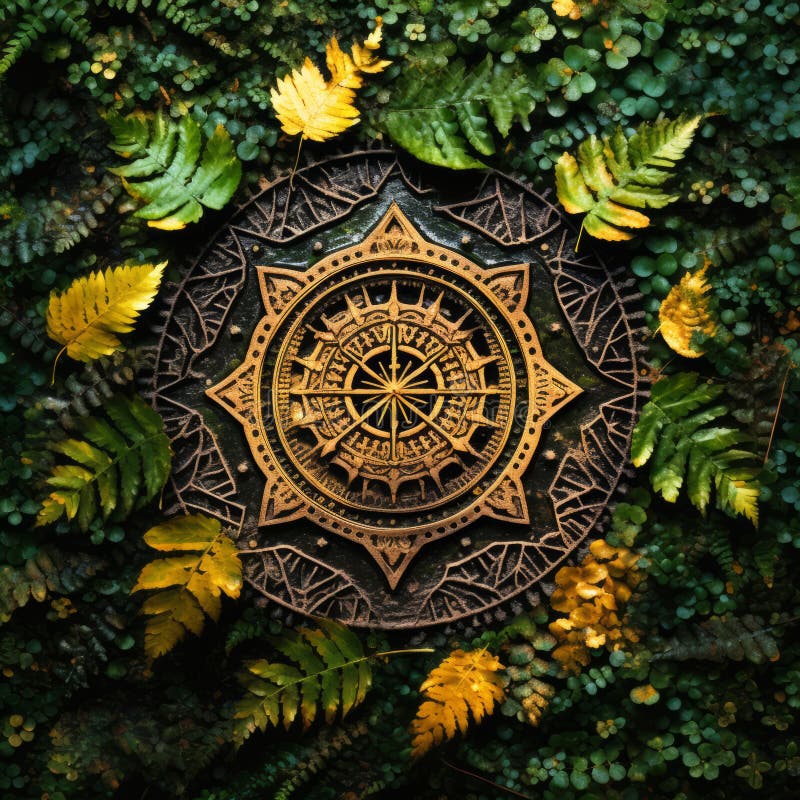 Mandala with Intricate Patterns Inspired by a Mystical Forest Stock ...