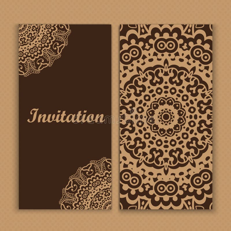 Mandala Invitation Card Design.Floral Card Template Design Stock Vector ...