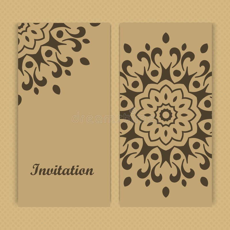 Mandala Invitation Card Design.Floral Card Template Design Stock Vector ...