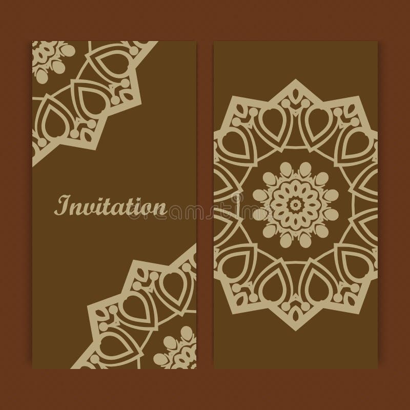 Mandala Invitation Card Design.Floral Card Template Design Stock Vector ...