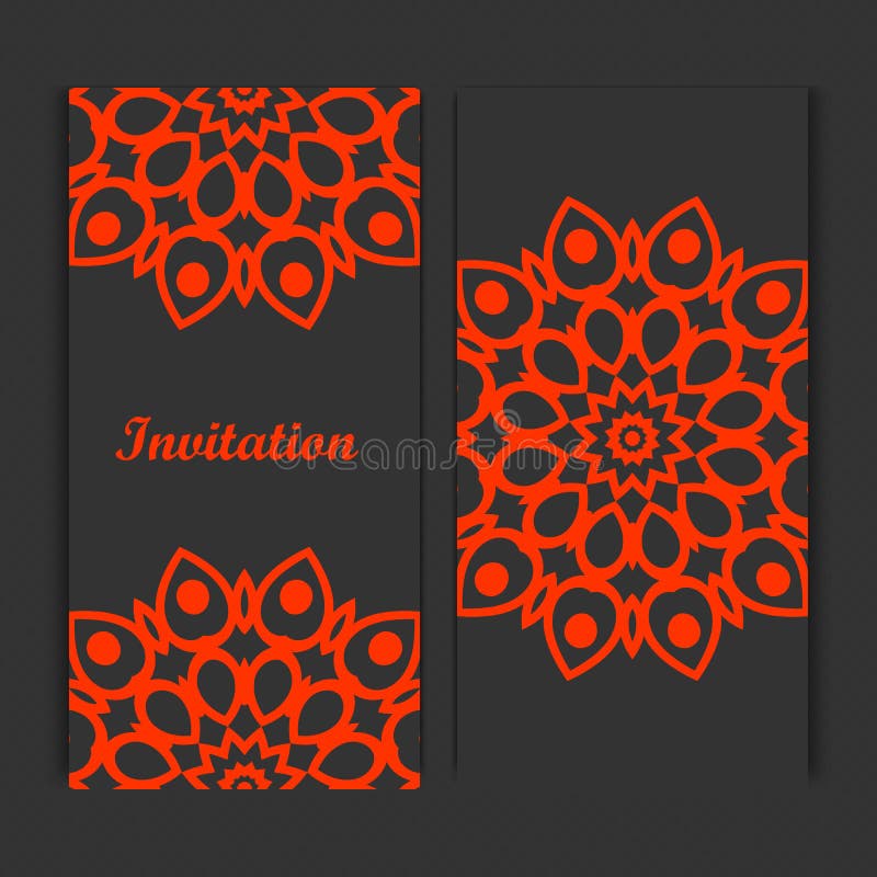 Mandala Invitation Card Design.Floral Card Template Design Stock Vector ...