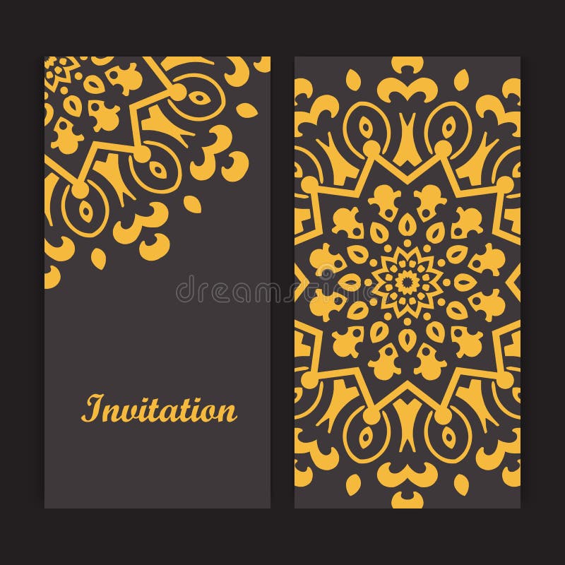 Mandala Invitation Card Design.Floral Card Template Design Stock Vector ...