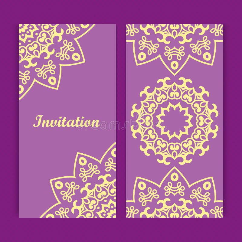Mandala Invitation Card Design.Floral Card Template Design Stock Vector ...