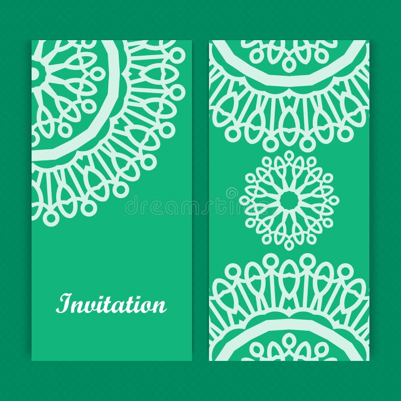Mandala Invitation Card Design.Floral Card Template Design Stock Vector ...
