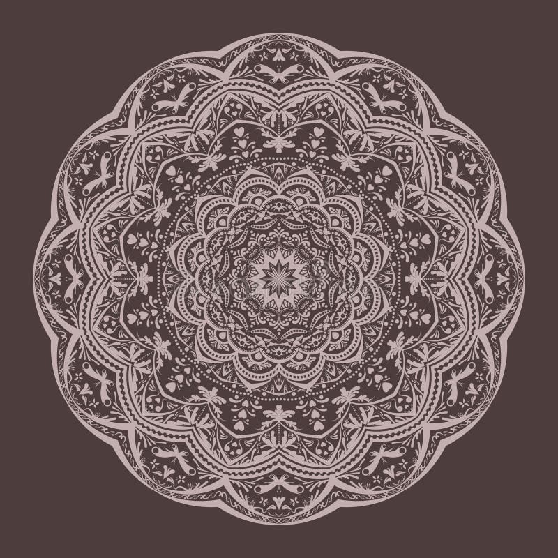Mandala Lace Pattern Brown Vector Stock Vector - Illustration of ...