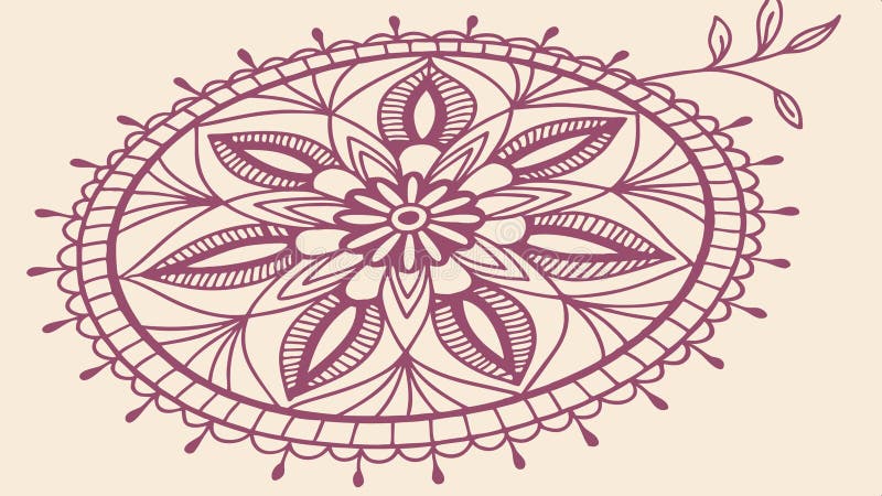 Mandala with Leaves Pattern, Nature and Organic Theme Vector Design ...