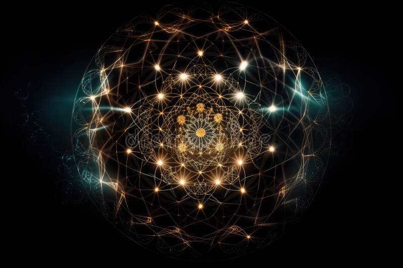 Mandala of Light Shining through the Darkness, Surrounded by Sacred ...