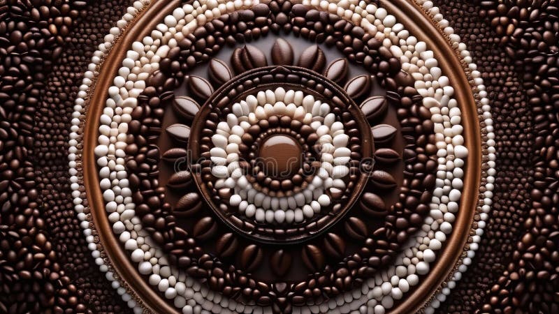 Mandala-like Composition Made of Coffee Beans Creating Symmetrical ...
