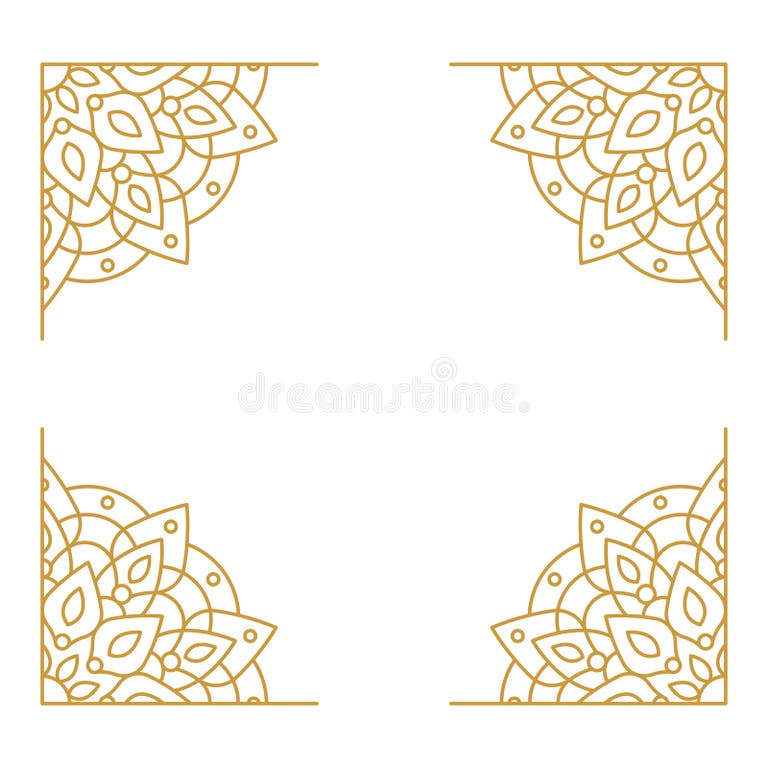 Mandala Line Design Element Collection Stock Vector - Illustration of ...