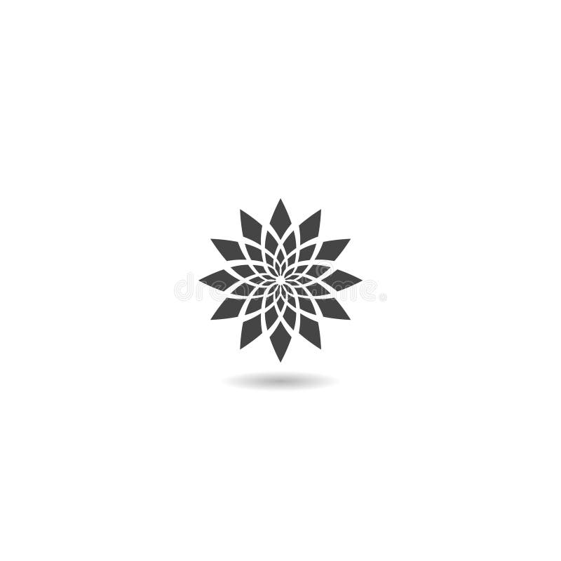 Mandala Logo Icon with Shadow Stock Vector - Illustration of round ...
