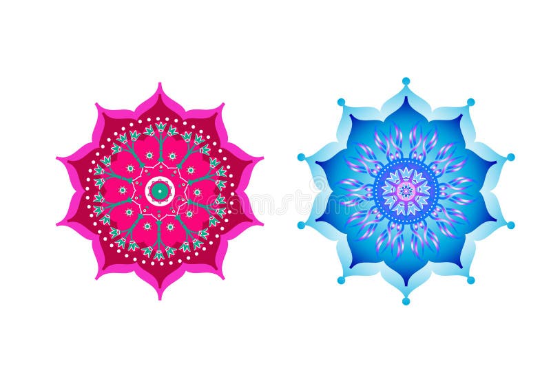 Mandala with lotus stock vector. Illustration of stylized - 91407799