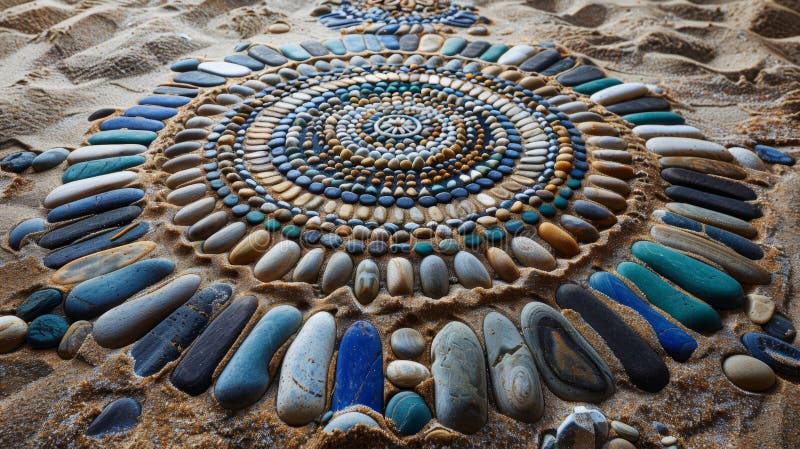 A Mandala Made with Sand and Stones Representing Balance and Harmony in ...
