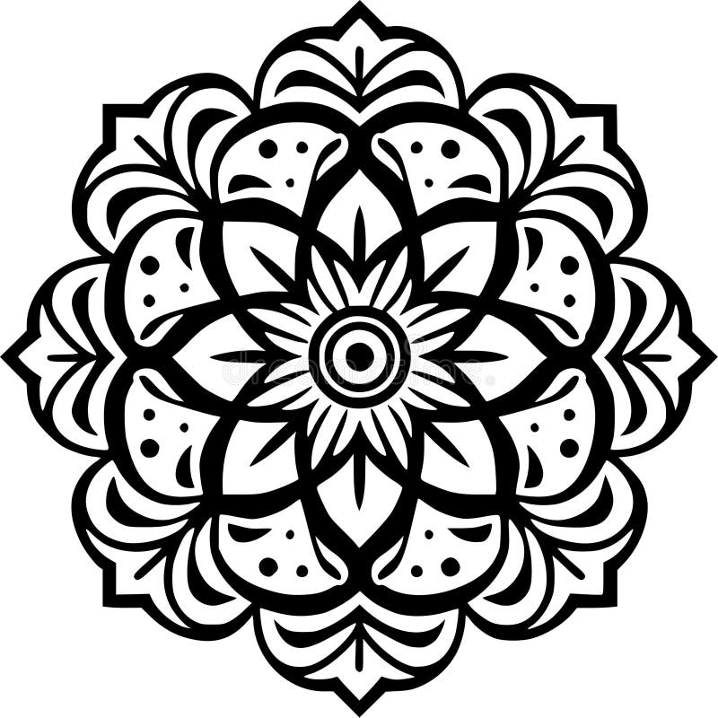 Mandala - Minimalist and Flat Logo - Vector Illustration Stock Vector ...