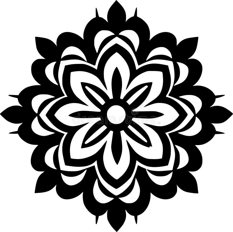 Mandala - Minimalist and Simple Silhouette - Vector Illustration Stock ...