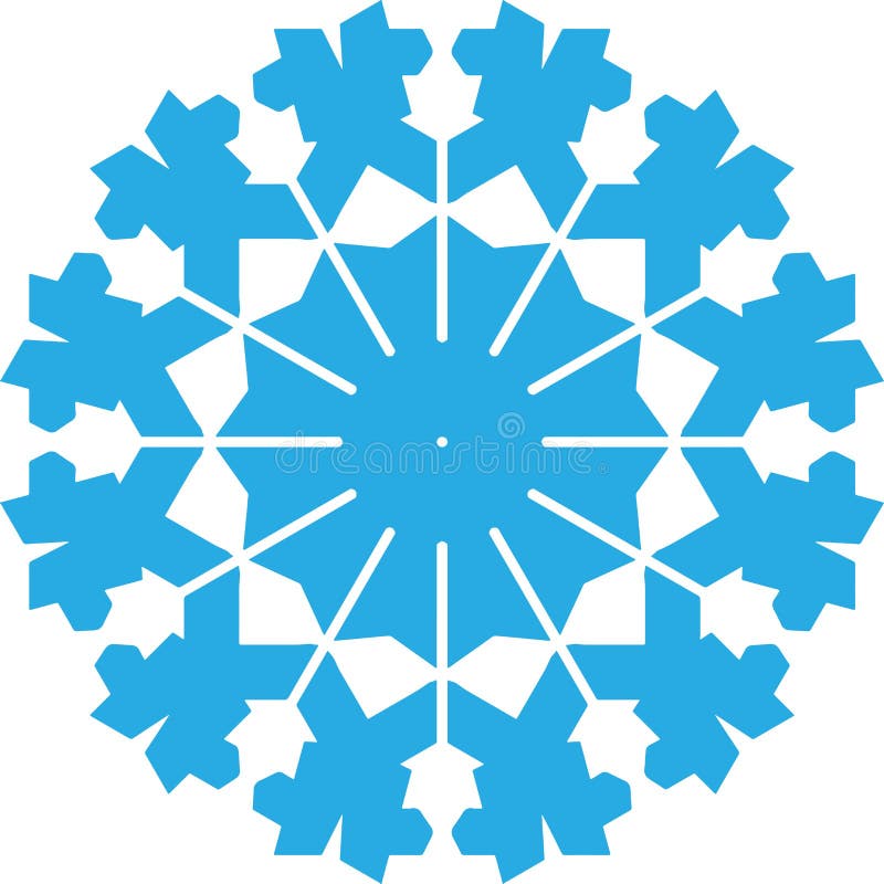 Blue Vector Snowflake Crystal Pattern Stock Vector - Illustration of ...